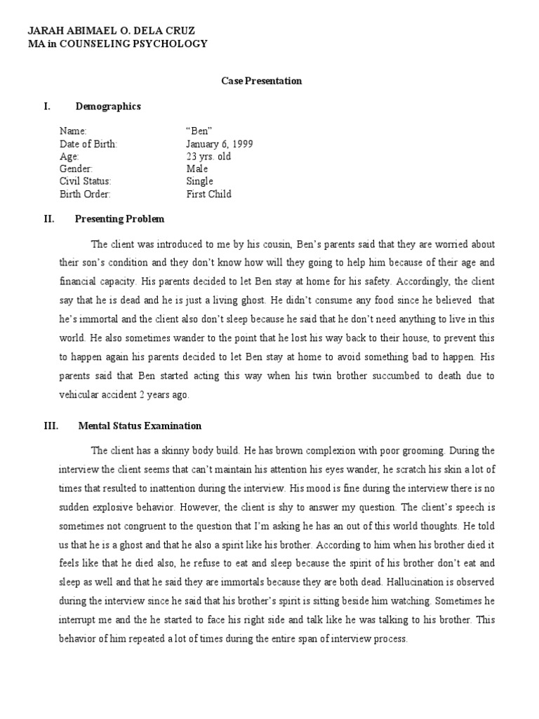 Case of Ben Case Pre | PDF | Wellness