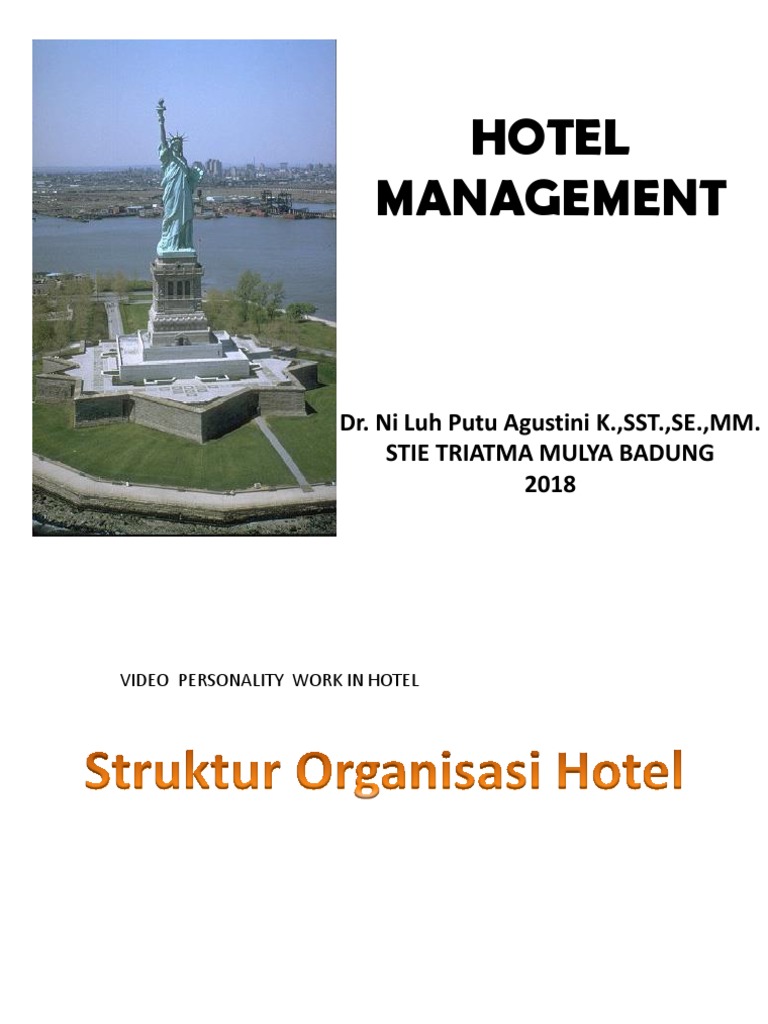 Materi Hotel Management 2018 | PDF | Tourism | Market (Economics)