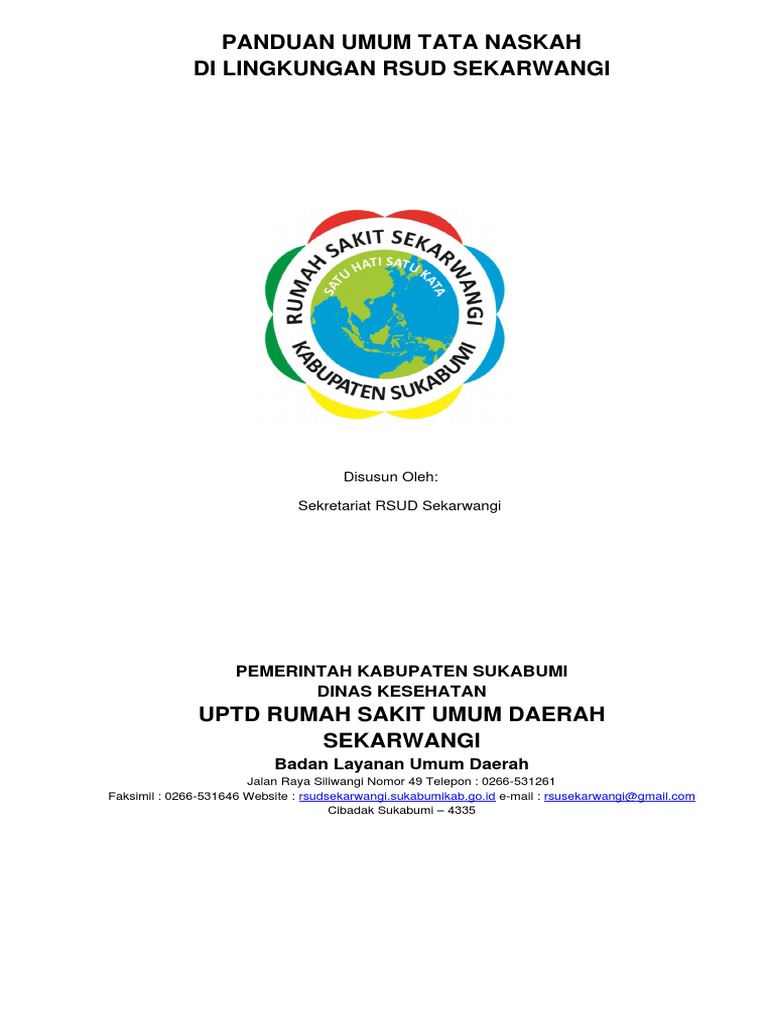 PANDUAN TATA NASKAH RSUD SEKARWANGI (TTD) | PDF