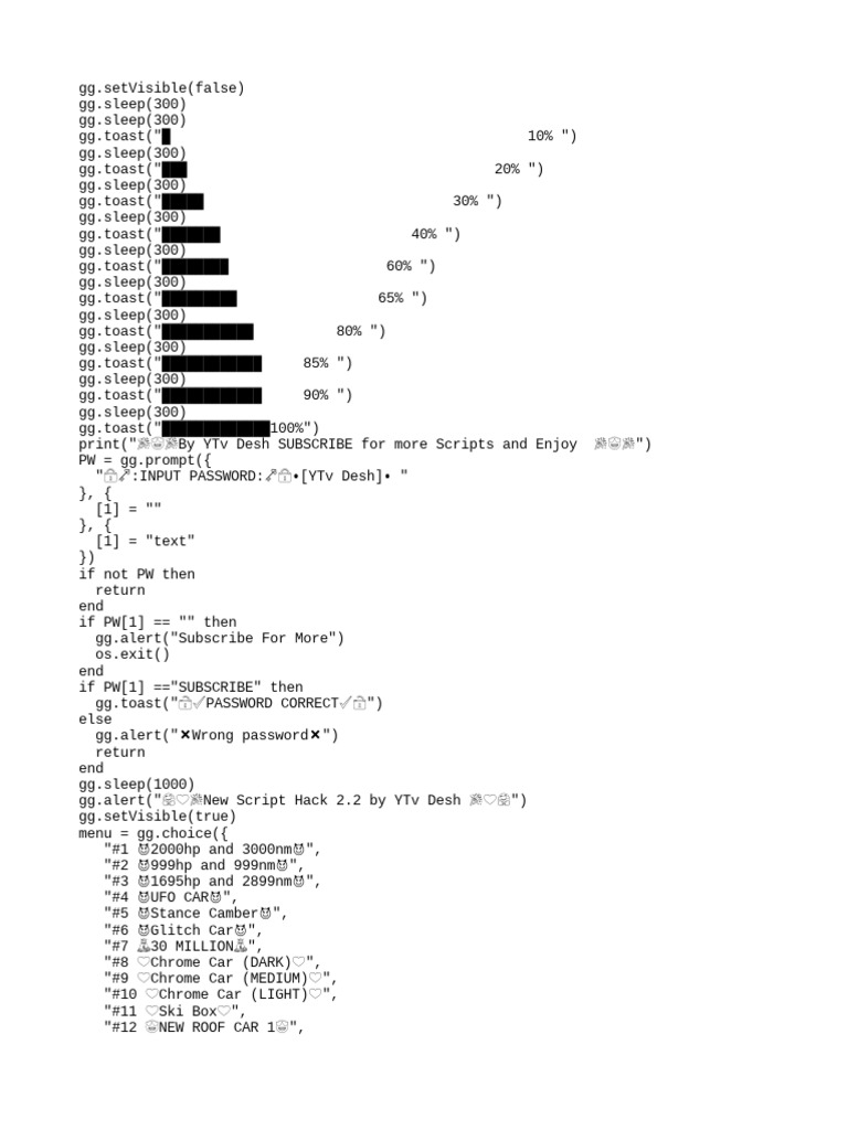 New Script Hack 22lua Pdf Transport Car Body Styles 