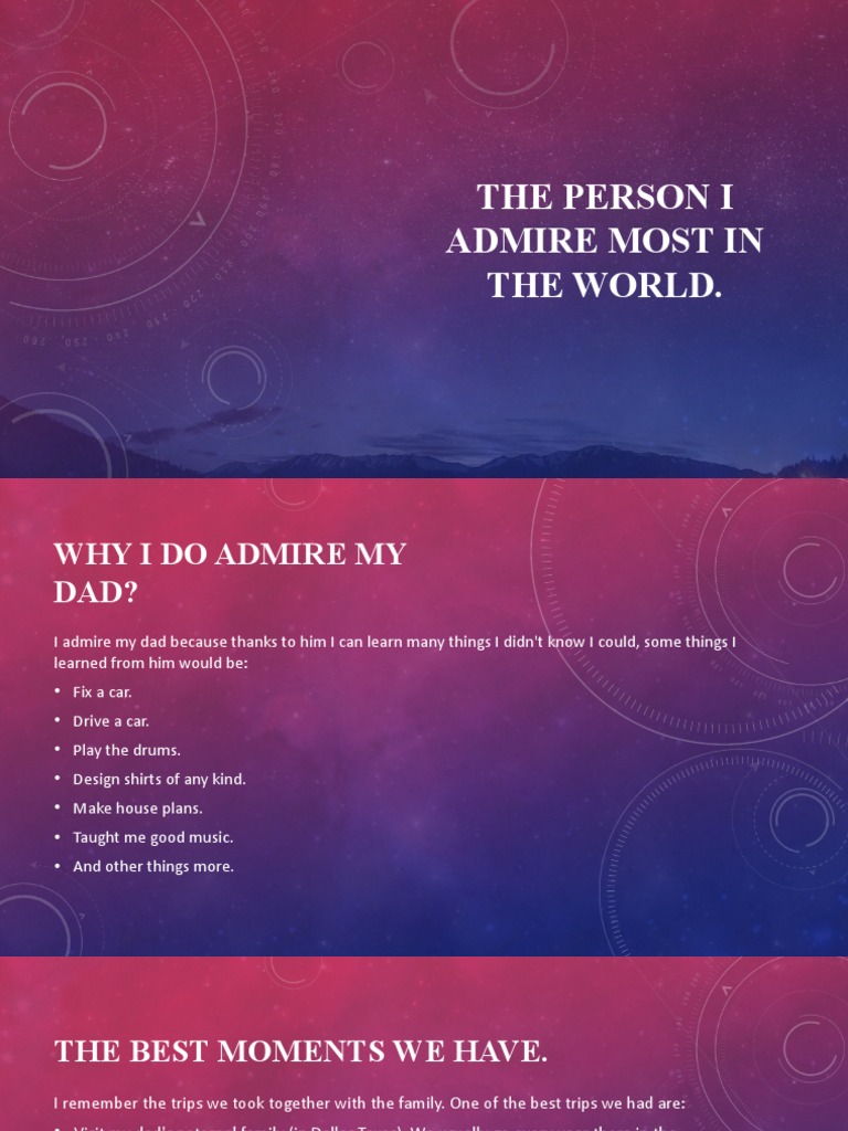 The Person I Admire Most in The World | PDF