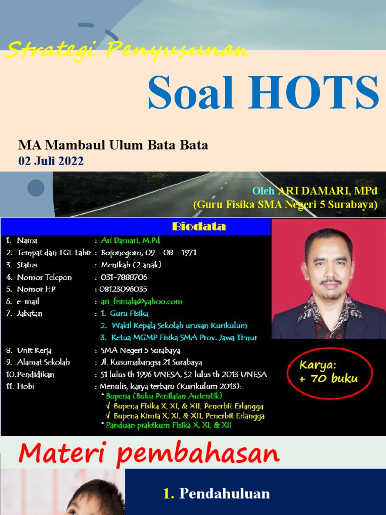 Penyusunan Soal HOTS - Ari Damari V-AD01.04.22 | PDF