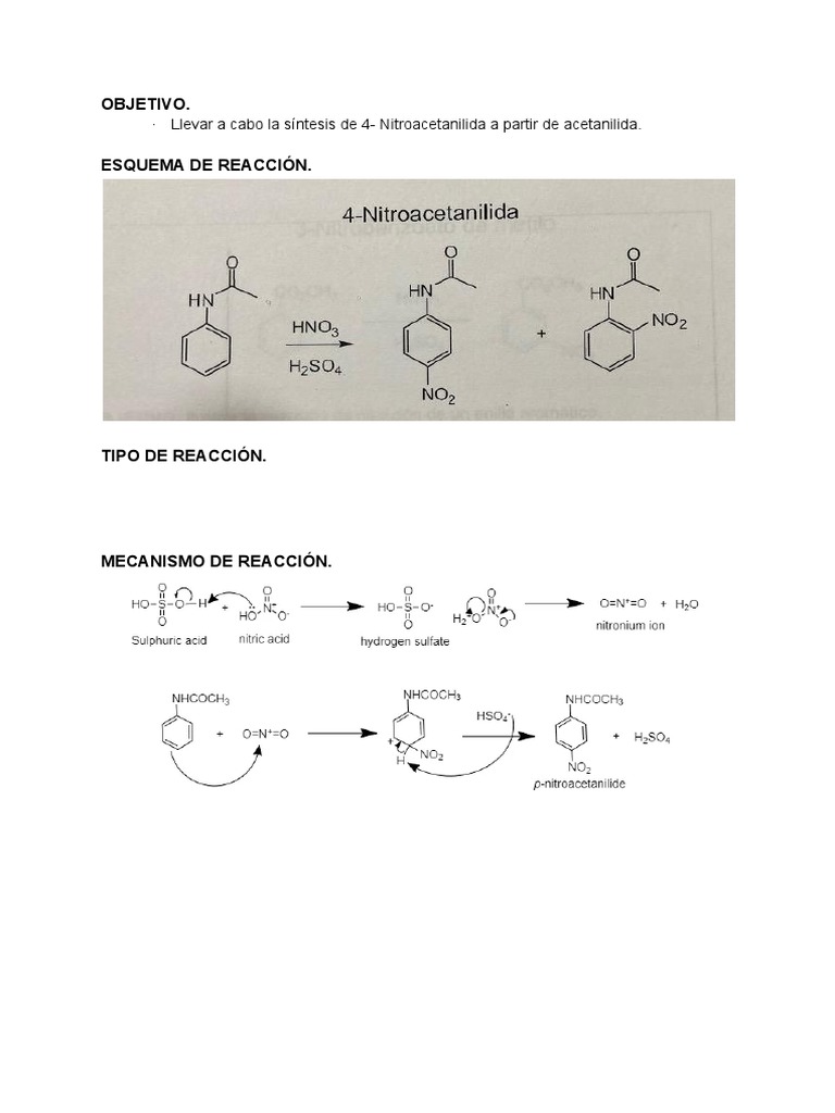 Síntesis de 4-Nitroacetanilida a partir de acetanilida mediante ...
