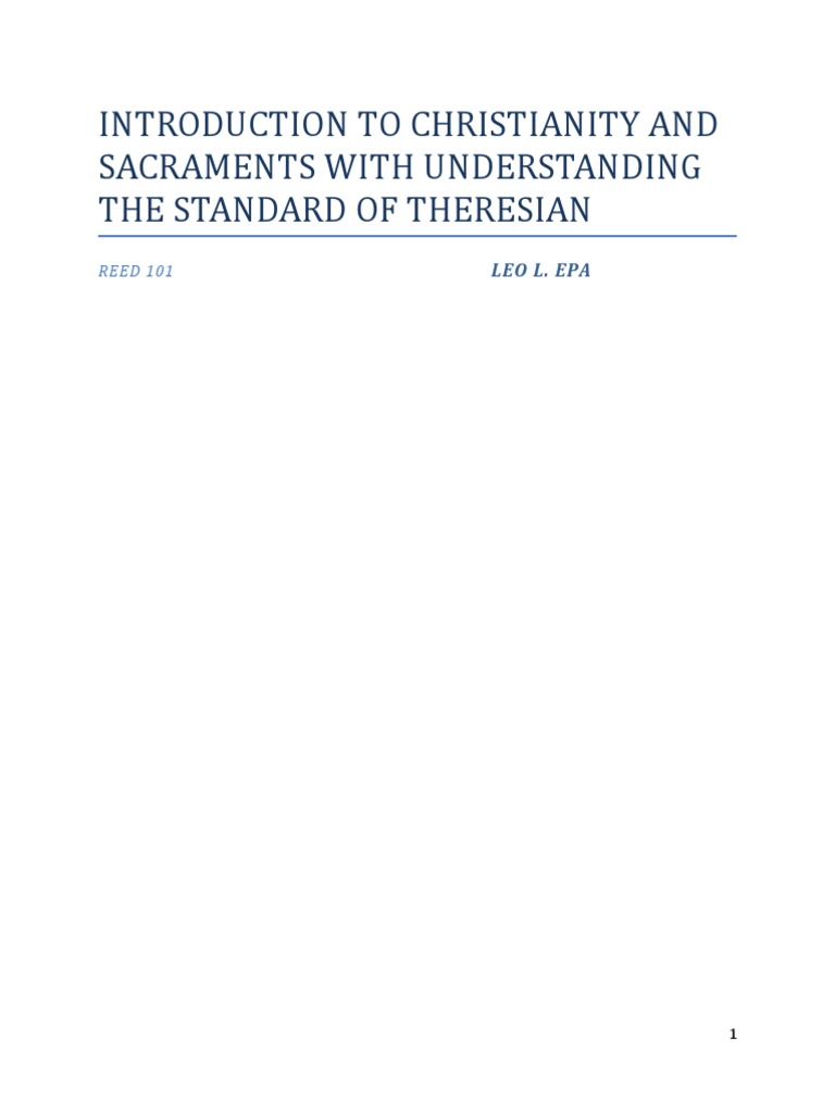 Introduction To Christianity and Sacraments With Understanding The ...