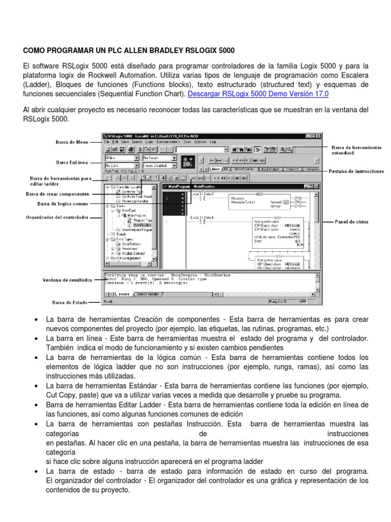 Como Programar Un PLC Allen Bradley Con RSlogix5000 | Lenguaje de ...