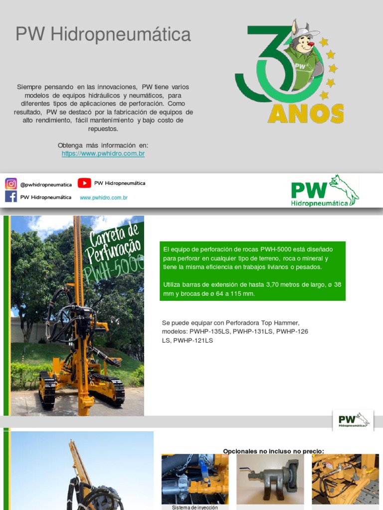 Perforadora Hidropneumática PW-5000 | PDF | Perforación | Industria ...