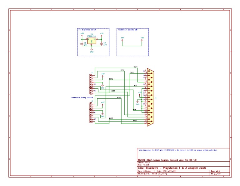 For Esp32-Devkitc Diy For Blueretro Devkit: +8V +5V U1 Lt1117-5 +8V +5V | Download Free PDF ...