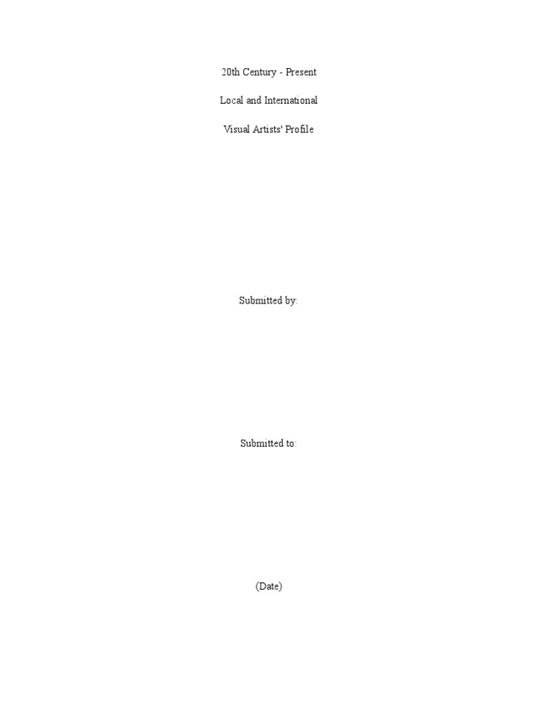 20th Century Visual Artists | PDF | The Arts | Aesthetics