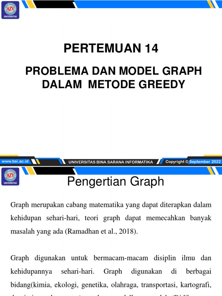 Pertemuan 14: Problema Dan Model Graph Dalam Metode Greedy | PDF