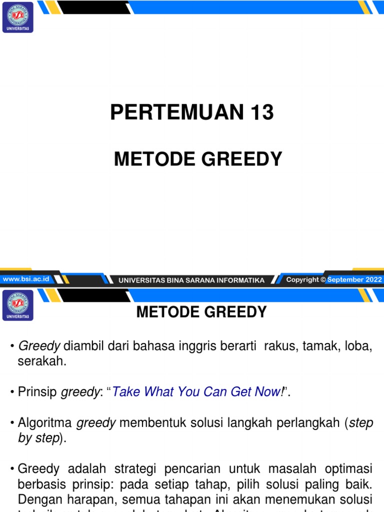 Pengenalan Metode Greedy dalam Optimasi | PDF