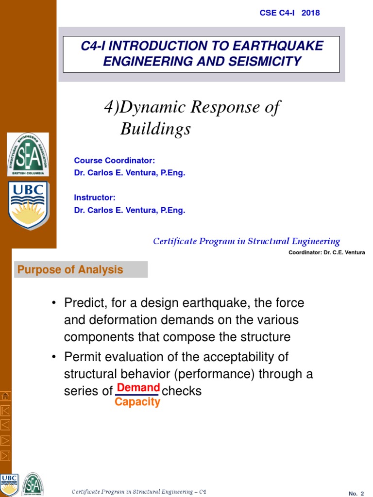 C4-1 Lecture 4 - Dynamic Response of Buildings | PDF