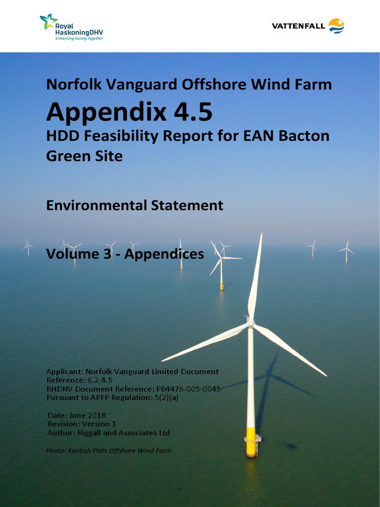 Appendix 4. 5: Norfolk Vanguard Offshore Wind Farm HDD Feasibility ...
