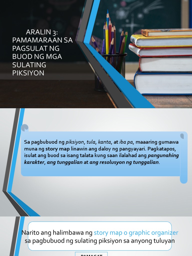 Aralin 3 Pamamaraan Sa Pagsulat NG Buod NG Mga Sulating Piksiyon | PDF