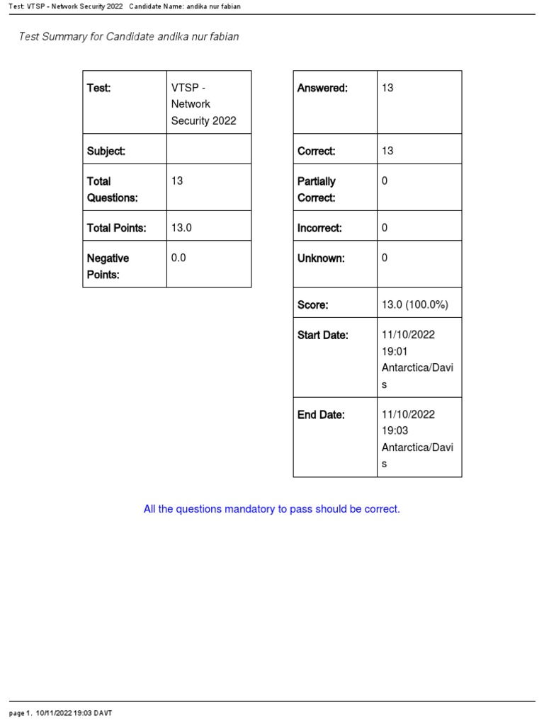 VTSP - Network Security 2022 | PDF