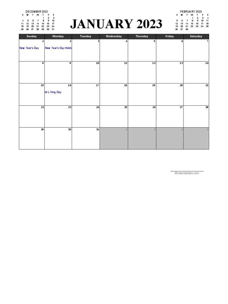 2023 Excel Calendar Planner 12 | PDF | Observances | Holidays