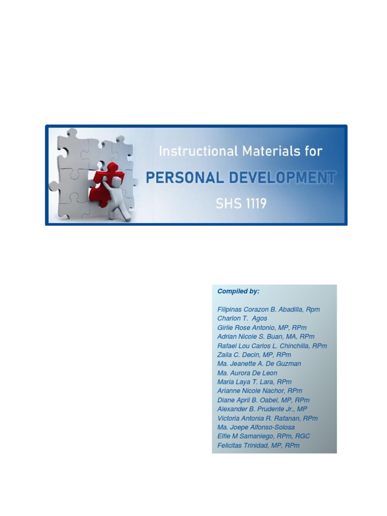 Instructional Material For Personal Development Shs 1119 1 | PDF ...