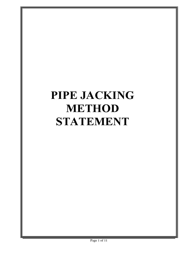 Document For Pipe Jacking Works | PDF | Technology & Engineering