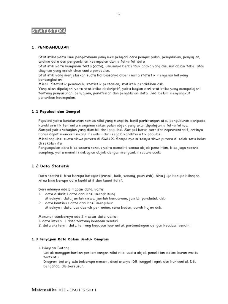Statistika | PDF | Metode & Bahan Ajar