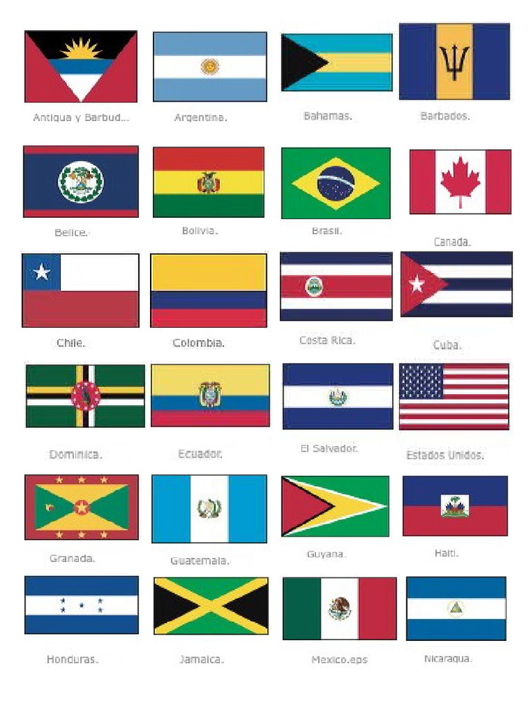 Paises de America y Sus Banderas | PDF