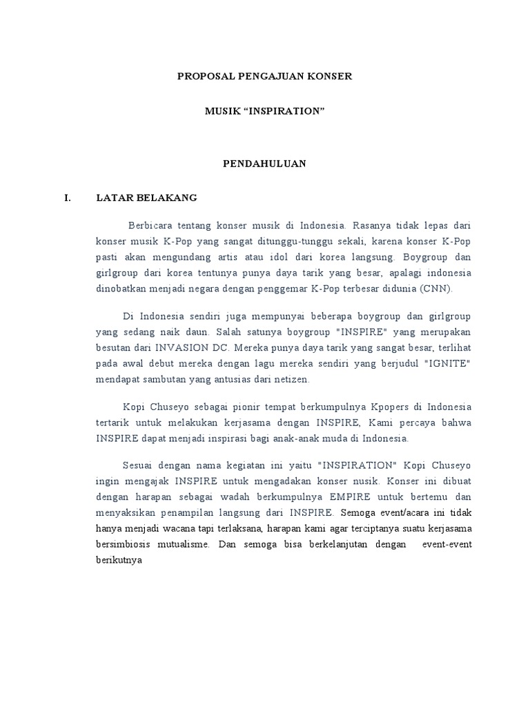 Proposal Pengajuan Konser Musik | PDF