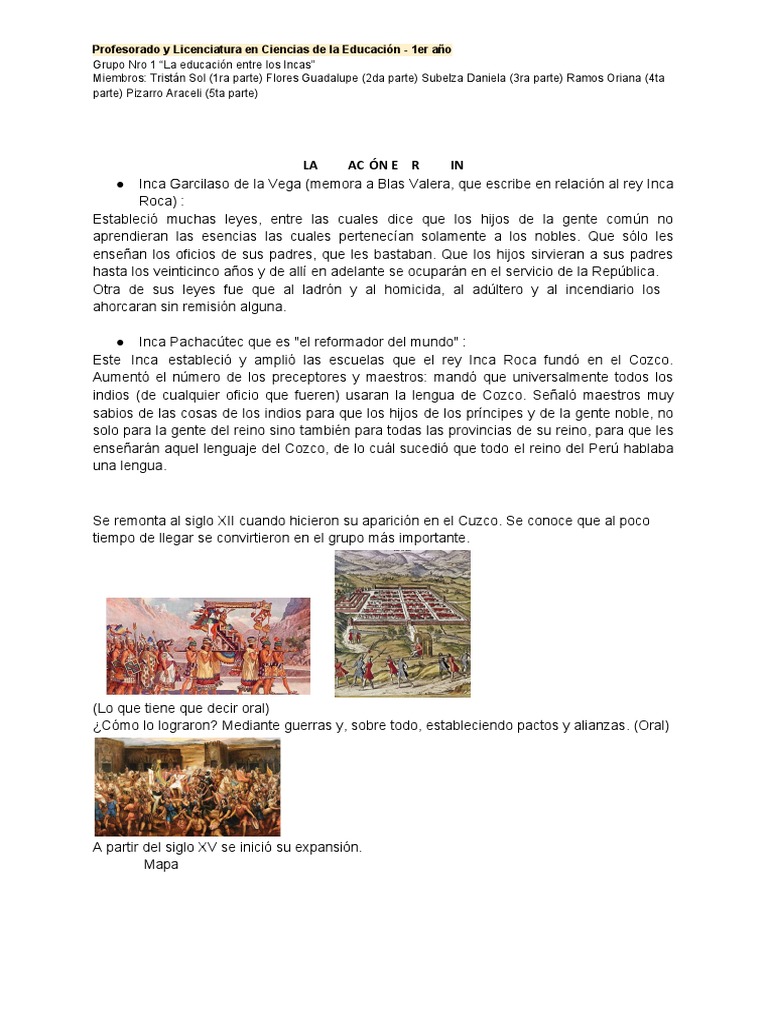 GRUPO 1 - Los Incas | PDF