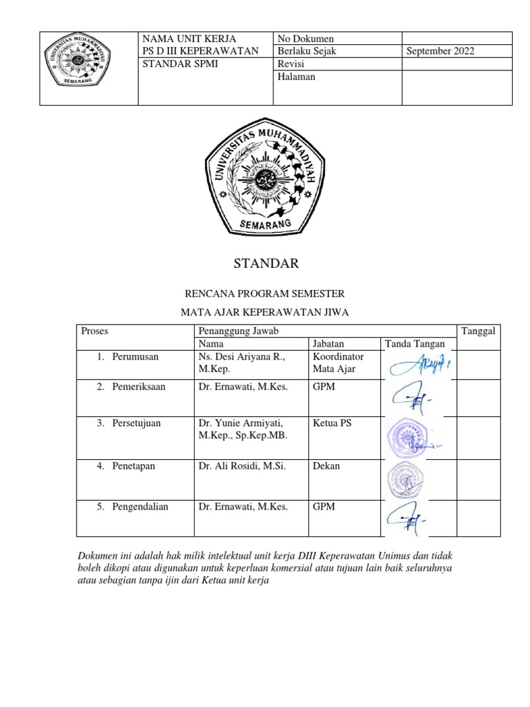 RPS Keperawatan Jiwa - Gasal 2022-2023 | PDF