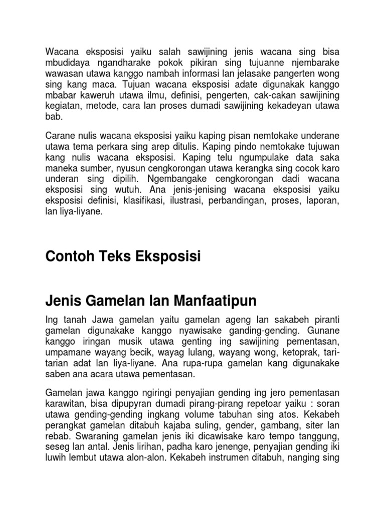 Teks Eksposisi Tentang Gamelan | PDF