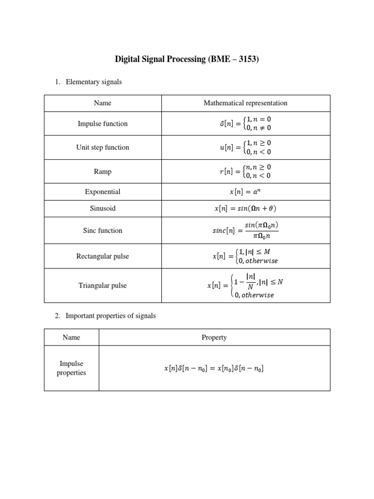 Handbook - DSP - Bme 3153 | PDF | Discrete Fourier Transform | Electronics