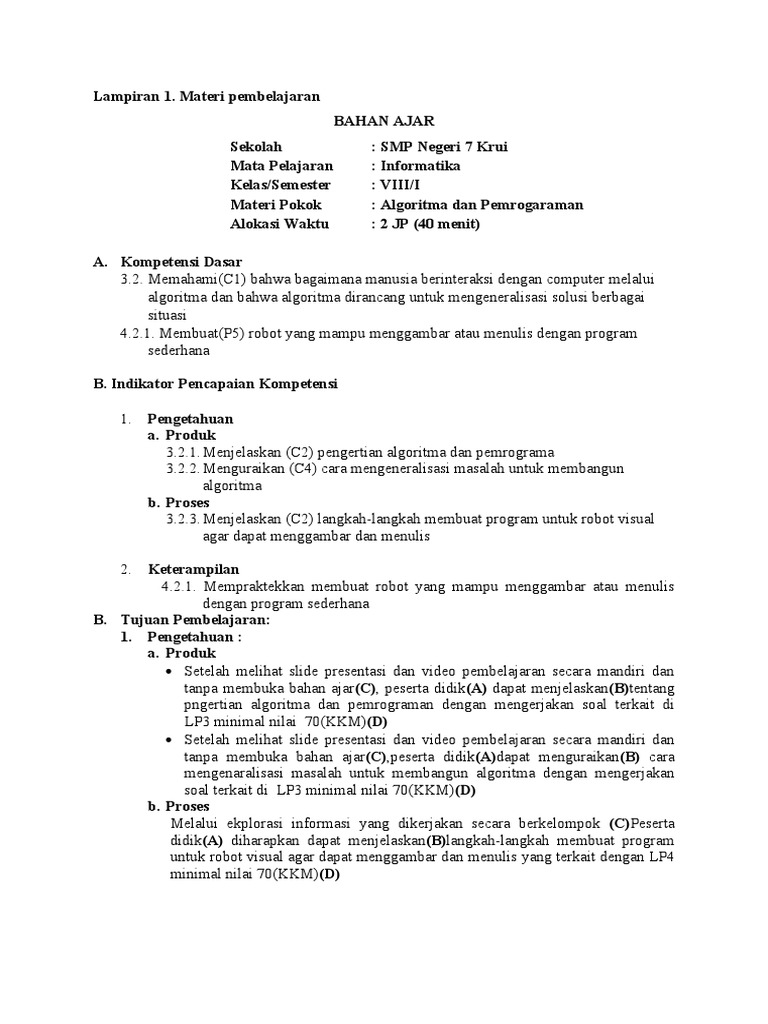 Bahan Ajar Algoritma Dan Pemrograman Pdf 