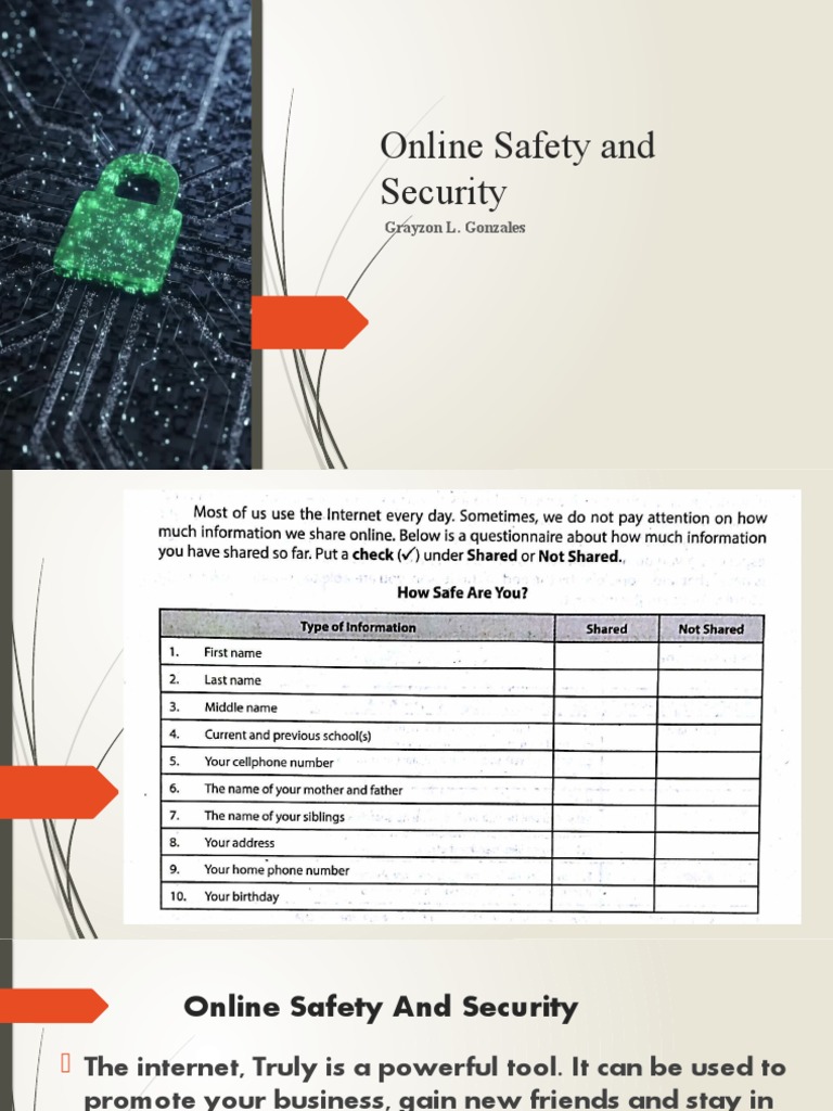 Lesson 2.2 Online Safety and Security | PDF | Internet Privacy | Online ...