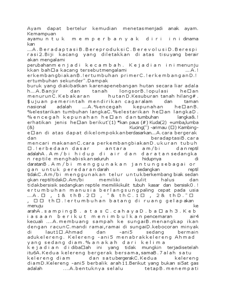 Contoh Soal Pmbi Ipa Korwil | PDF