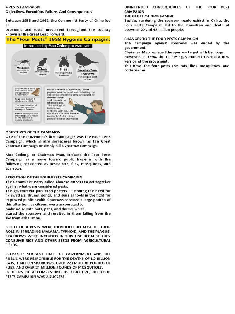 4 Pests Campaign | PDF | China | World Politics