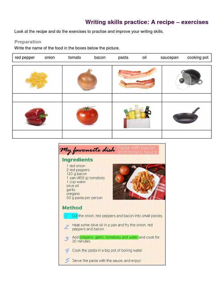A Recipe - Exercises 2 | PDF