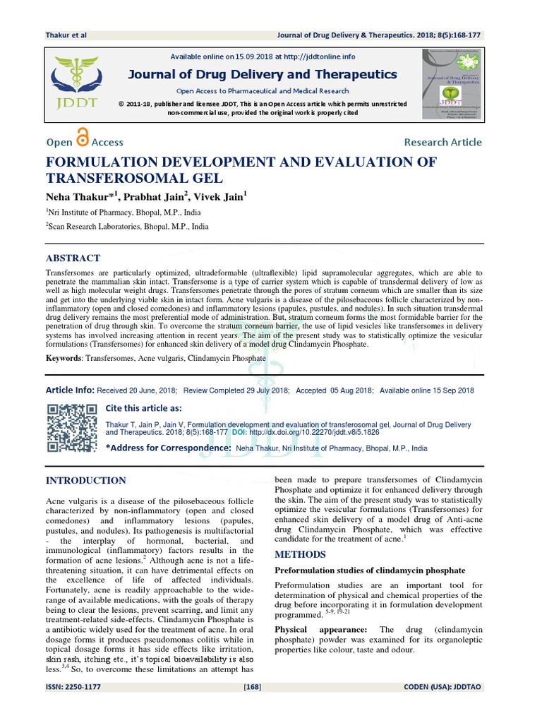 Formulation Development and Evaluation of Transfer | PDF | Solubility | Pharmaceutical Formulation