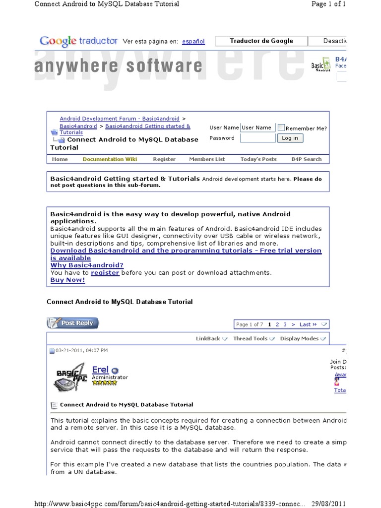 B4A y MySQL | PDF | Android (Operating System) | My Sql
