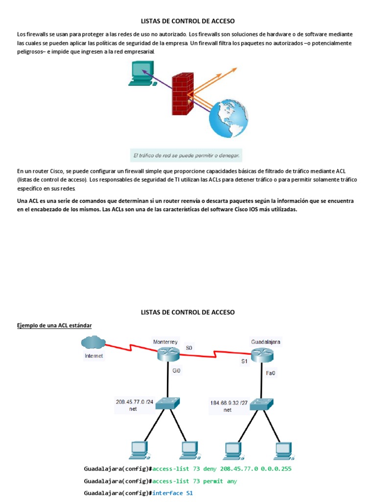 Definicion de Acl | PDF | Enrutador (Computación) | Cortafuegos (informática)