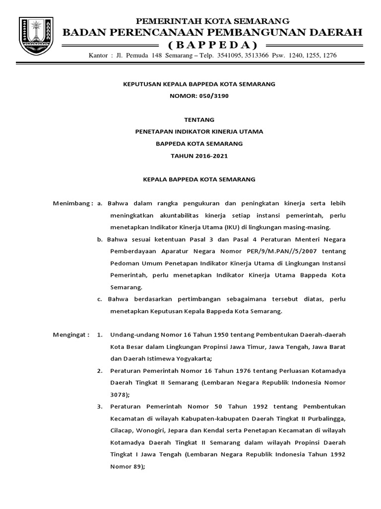 Iku Bappeda 2016-2022 | PDF | Bisnis