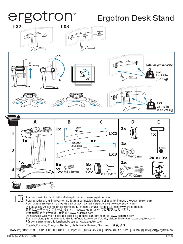 Ergotron 33 296 195 Display Lift Stand Installation | PDF