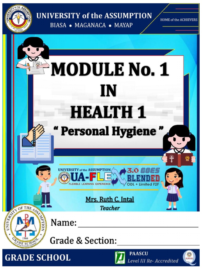 Health 1 Module - 1 - Edited - Ruth Intal | PDF | Hygiene | Nail (Anatomy)