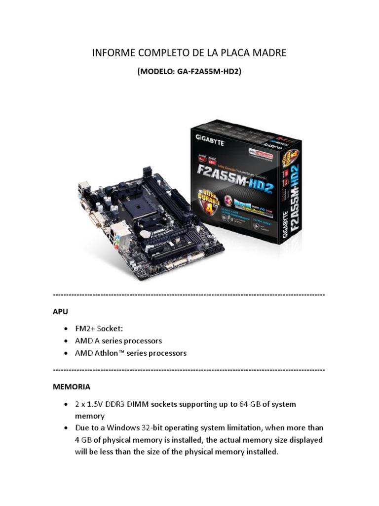 Informe Completo de La Placa Madre | PDF