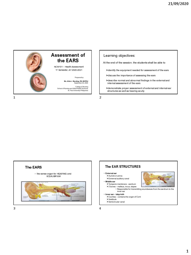 2 Assessment of The Ears | PDF | Ear | Audiology