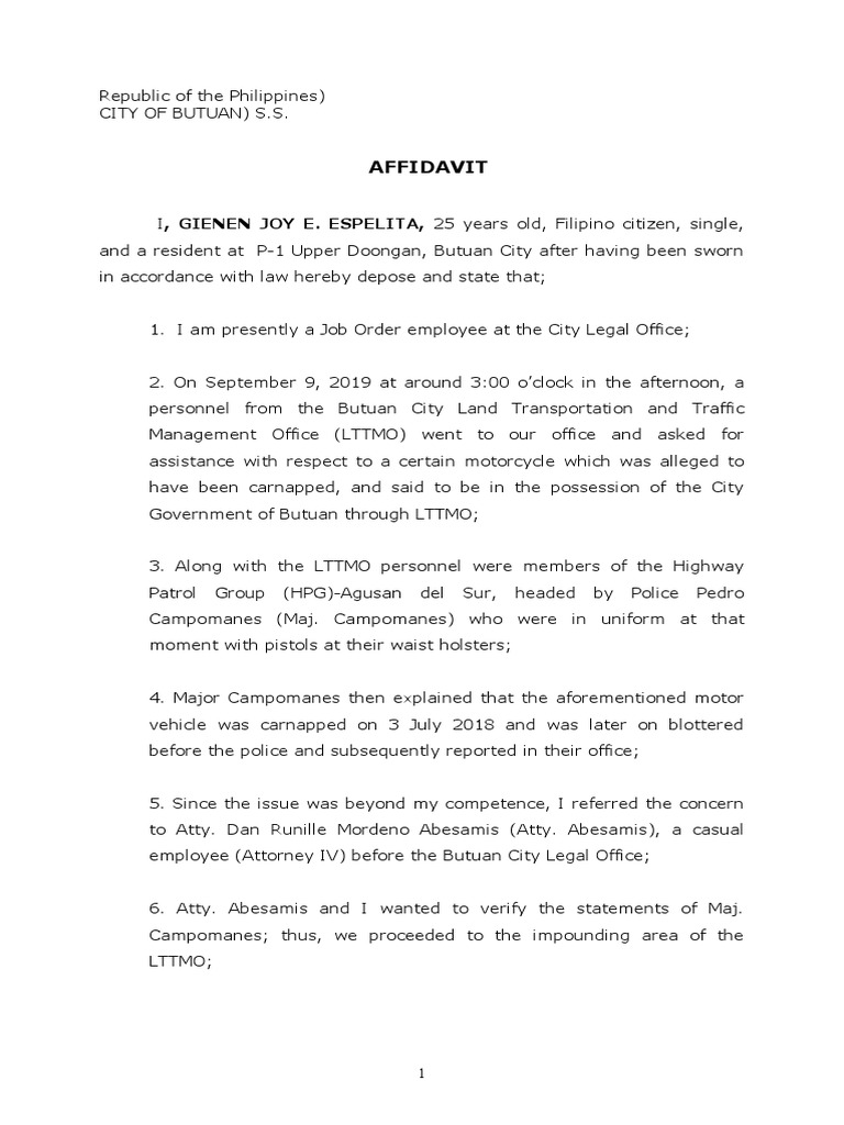 Affidavit of En-En | PDF | Affidavit | Common Law