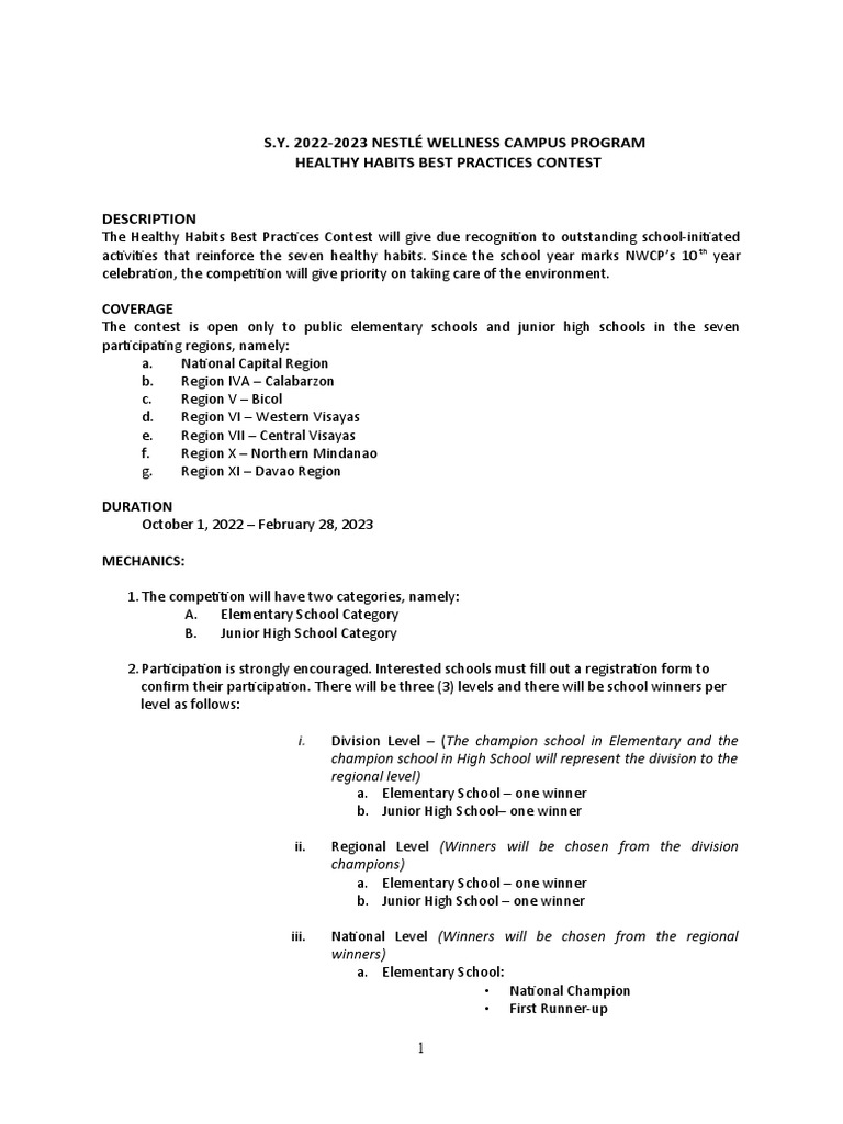 Best Implementing School Competition | PDF