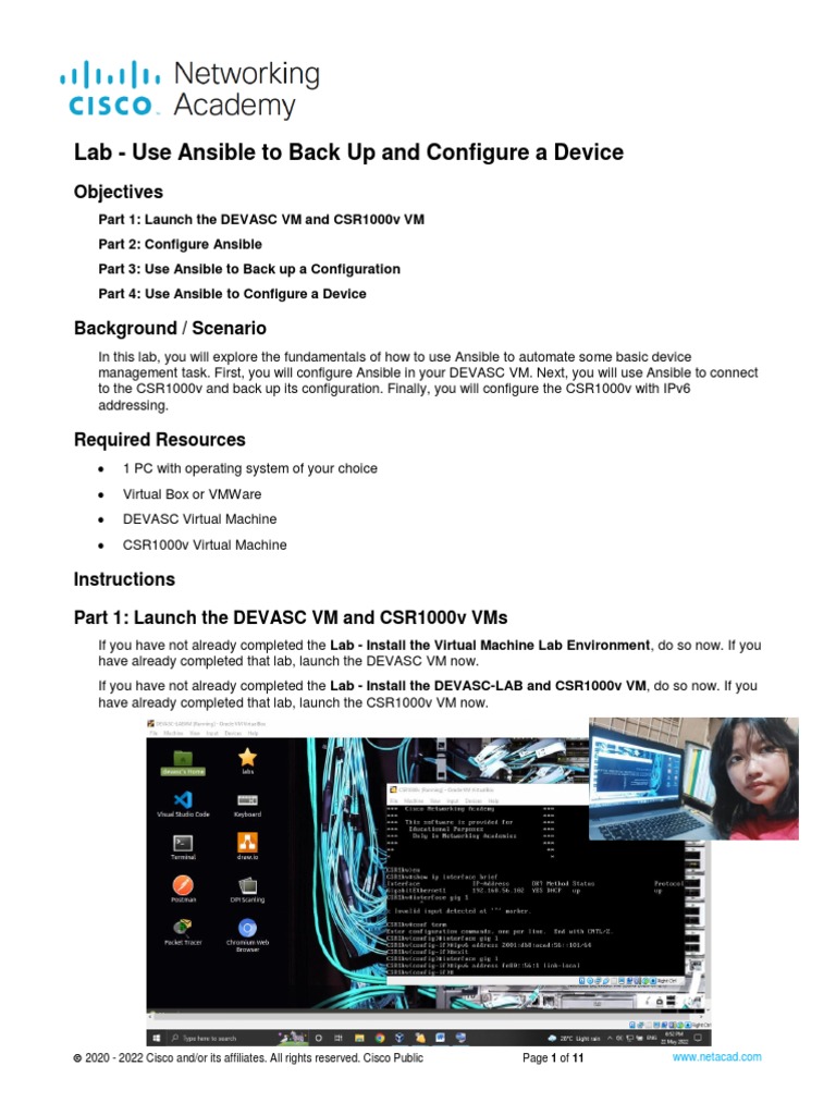 7.4.7 Lab Use Ansible To Back Up and Configure A Device GADIANE | PDF | Virtual Machine | System ...