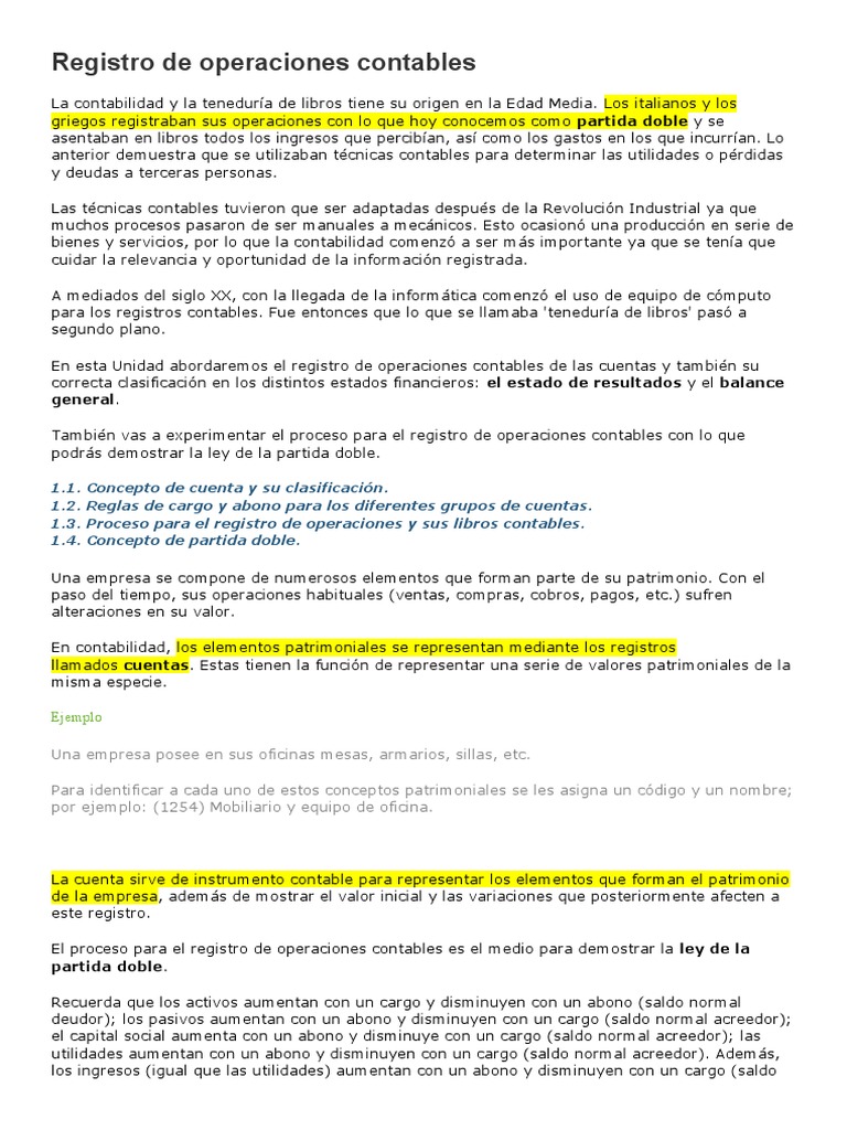 Registro de Operaciones Contables | PDF | Contabilidad | Economias