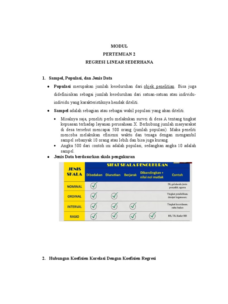 Modul Analisis Regresi Dan Korelasi | PDF
