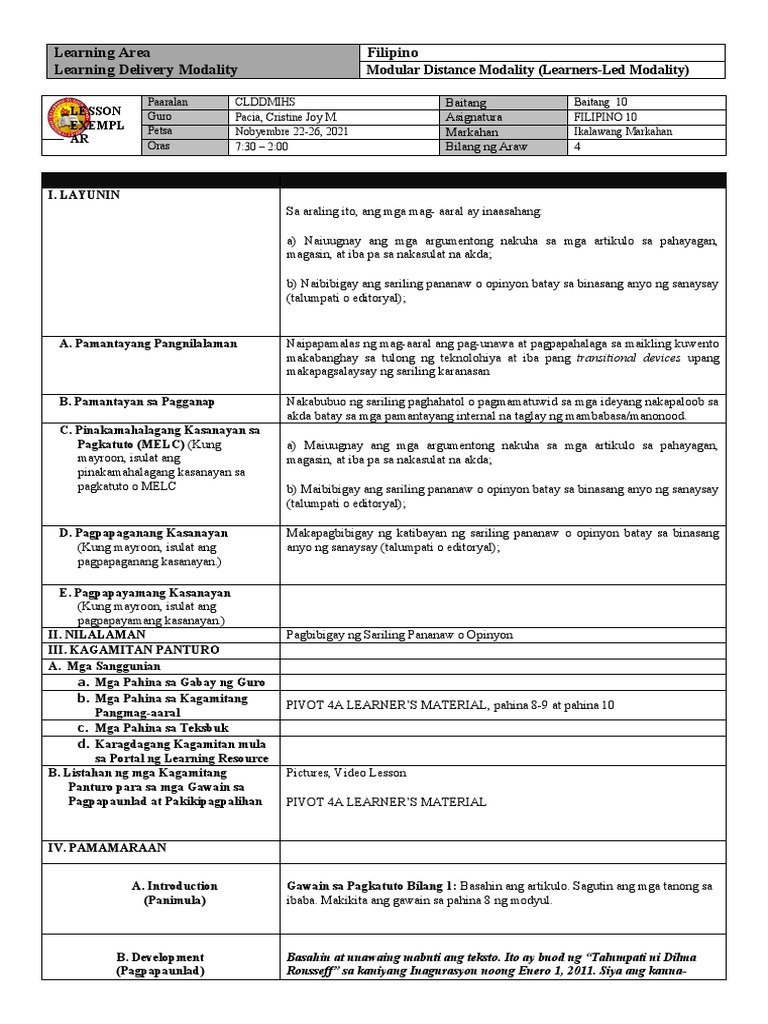 Fil 10 Q2 - W2 (Pacia, CJ) | PDF