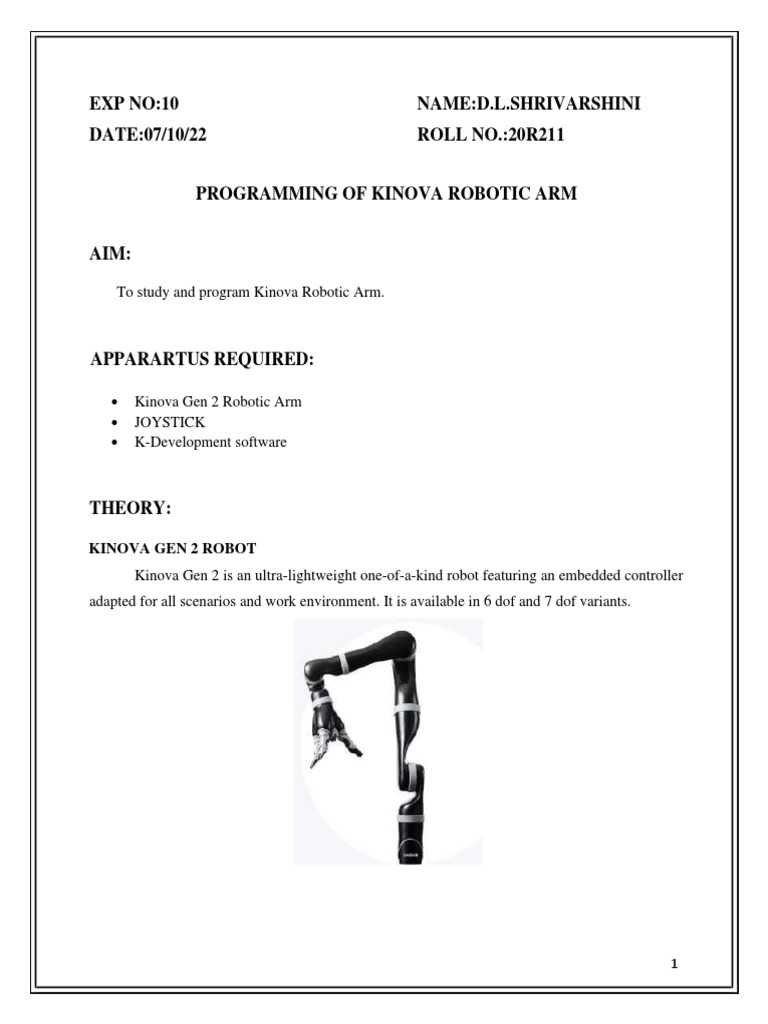 Kinova Arm Programming Guide | PDF | Computing | Computer Science