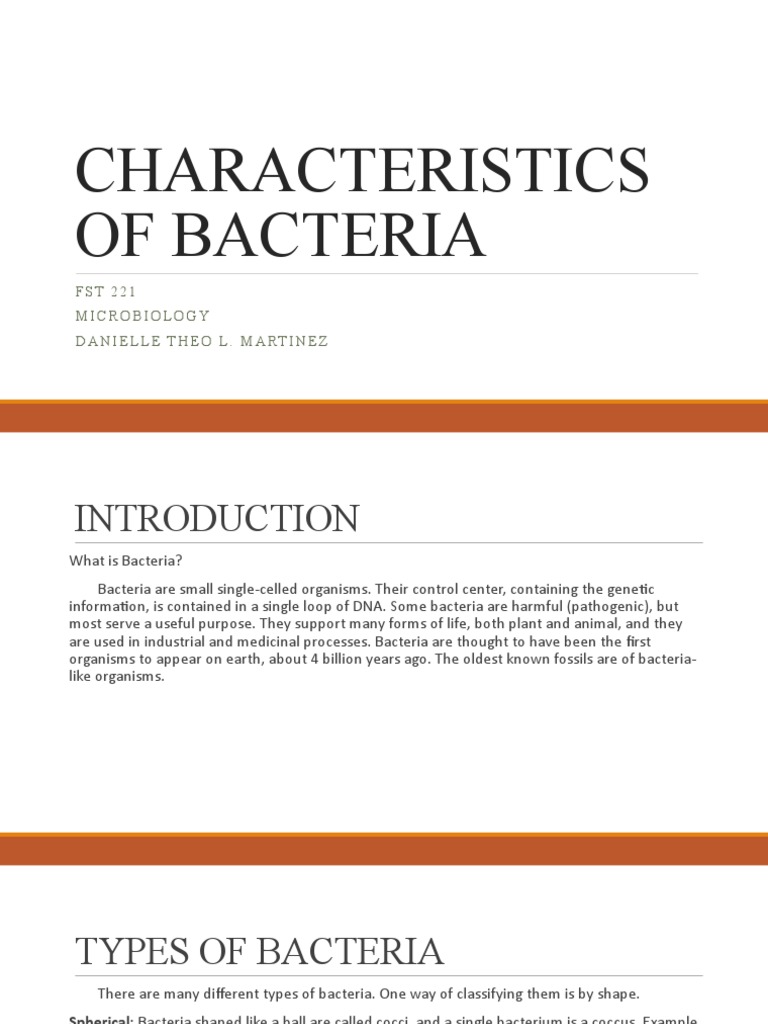 Characteristics of Bacteria | PDF | Bacteria | Lactobacillus