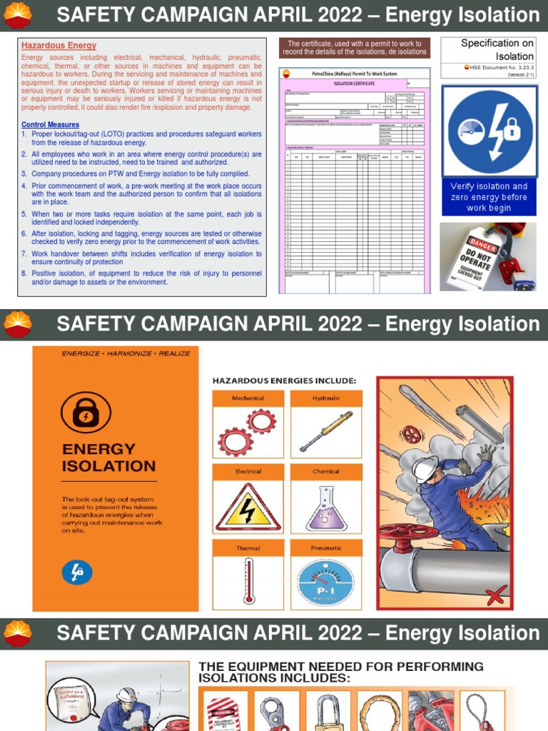Safety Campaign-Energy Isolation-April 2022 | PDF